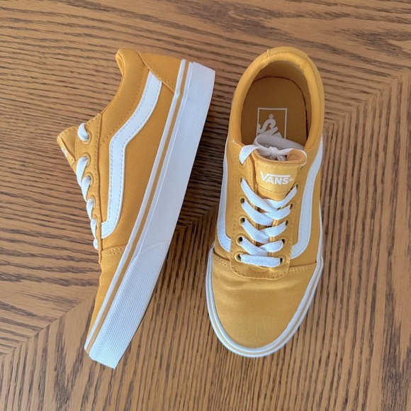 Vans | Shoes | Vans Ward Low Top Sneakers Golden Yellow And White ...